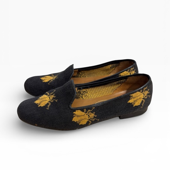 Stubbs & Wootton | Shoes | Stubbs Wootton Black Needlepoint Bee Loafers ...